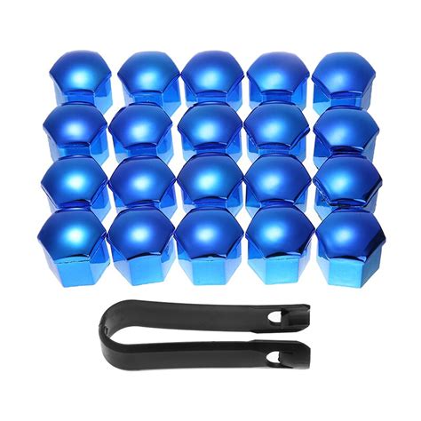 Sales 20pcs 17 19 21mm Blue Red Car Wheel Nut Caps Grandado