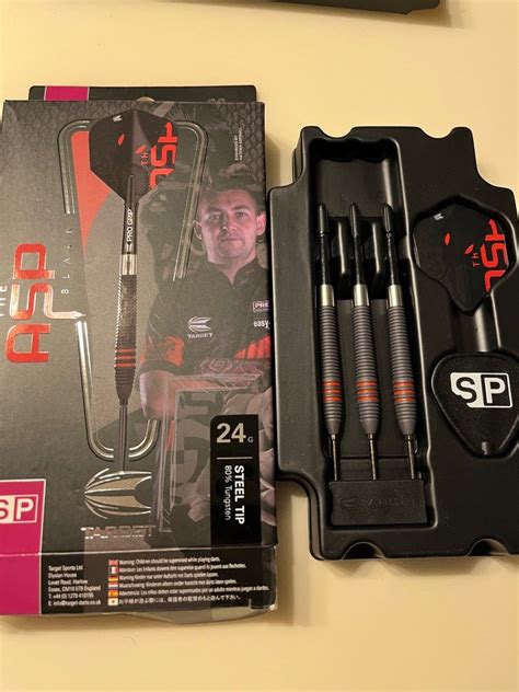22g NATHAN ASPINALL 80 BLACK SWISS POINT STEEL TIP DARTS BY TARGET