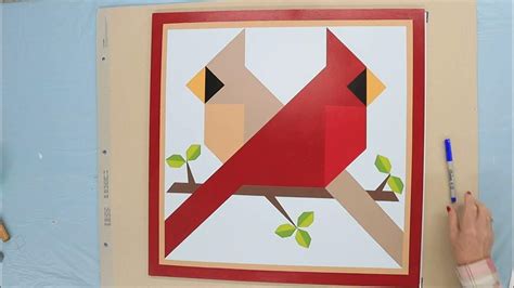 8885 Barn Quilt Male And Female Cardinals Free Pattern YouTube