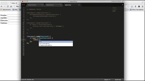 jquery 19 focus cambiar color del cuadro de texto input youtube