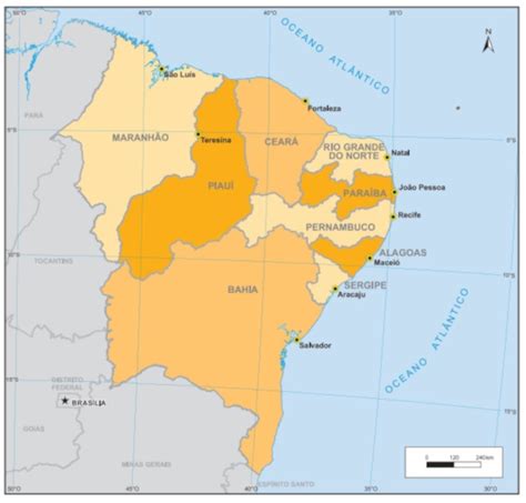Mapa do nordeste Mapa do nordeste brasileiro político sub regiões