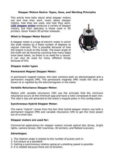 Stepper Motors Basics Types Uses And Working Principles By