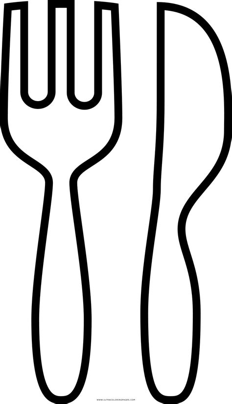 Dibujo De Tenedor Y Cuchillo Para Colorear Ultra Coloring Pages