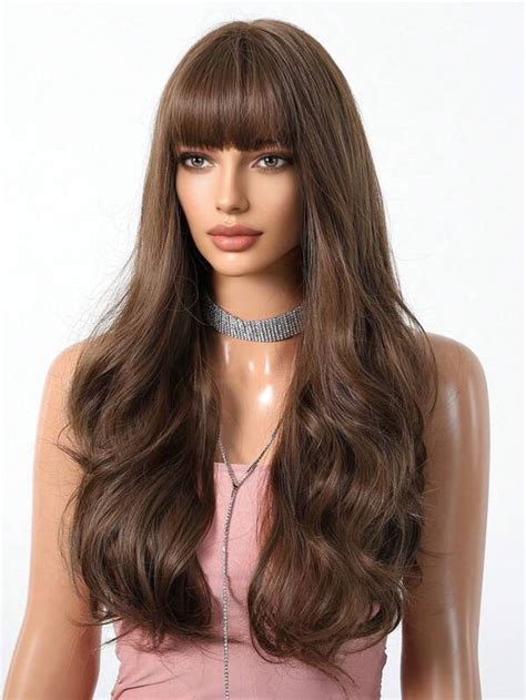 Zoll Braune Gewellte Lange Lockige Haare Mit Pony Temperament