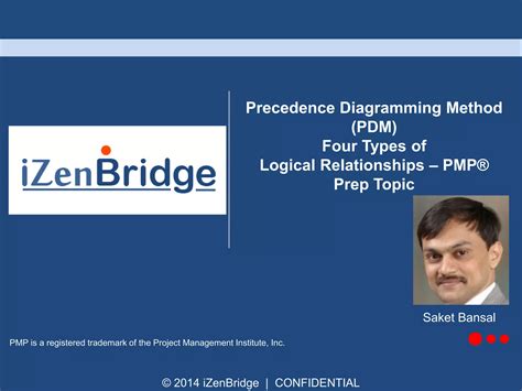 PMP Precedence Diagram Method Relationship Types IZenBridge PPT