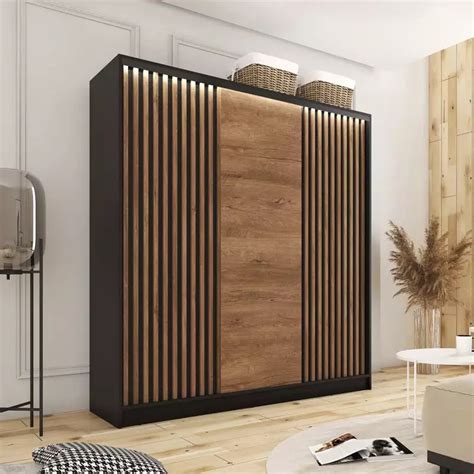 Szafa Przesuwna Z Lamelami Do Sypialni LOFT 150 Cm Sklep BroMARKT Pl