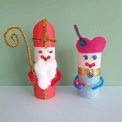 Sinterklaas En Piet Van Wc Rollen Knutselen Feestdagen Stimuleren