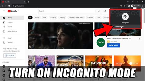 How To Turn ON OFF Incognito Mode On YouTube PC Laptop YouTube
