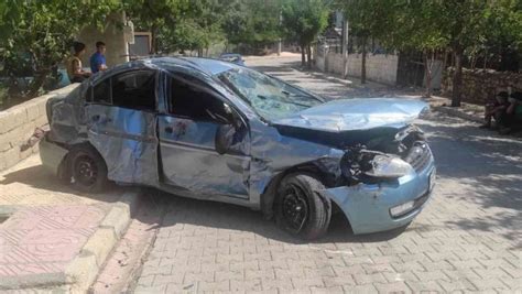 Takla atan otomobilin sürücüsü yaralandı