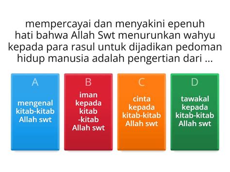 Mengenal Kitab Kitab Allah Swt Kelas Quiz