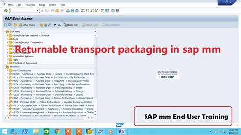 Returnable Transport Packaging In Sap Mm YouTube