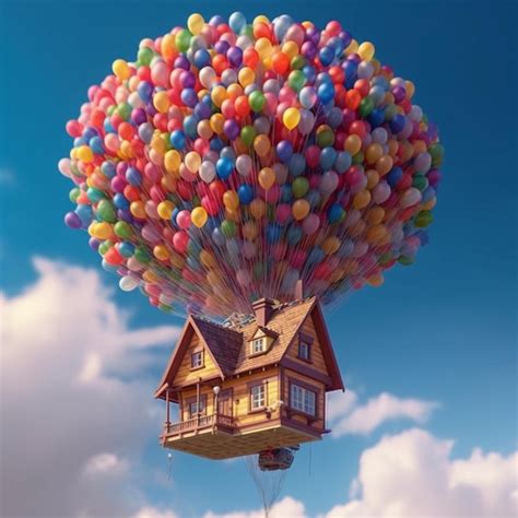 Premium AI Image A Close Up Of A House With A Bunch Of Balloons