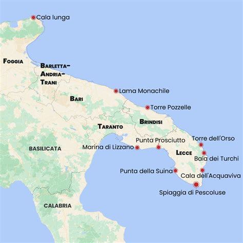 Cartina Puglia Spiagge Le Spiagge Piu Belle Del Salento Tante 20496