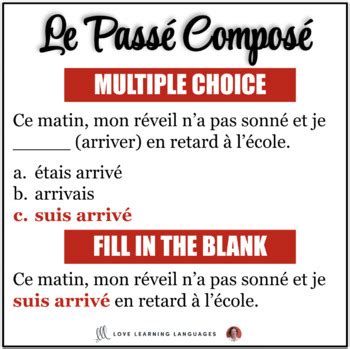 Passé composé Imparfait Plus que parfait French Verb Worksheets