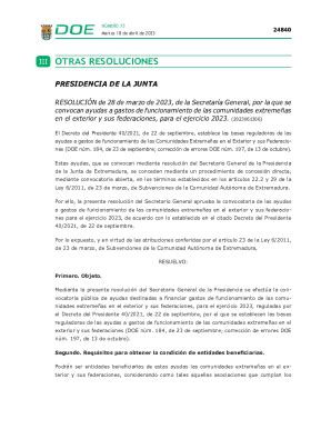 Completable En línea RESOLUCIN de 28 de marzo de 2023 de la Secretara