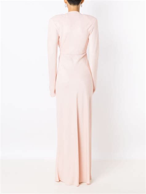 Gloria Coelho Vestido Largo Con Efecto Satinado Y Cuello En V Farfetch