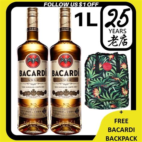 1L Bacardi Carta Oro Gold Rum 1 Liter Twin Bottles W O Gift Box Free