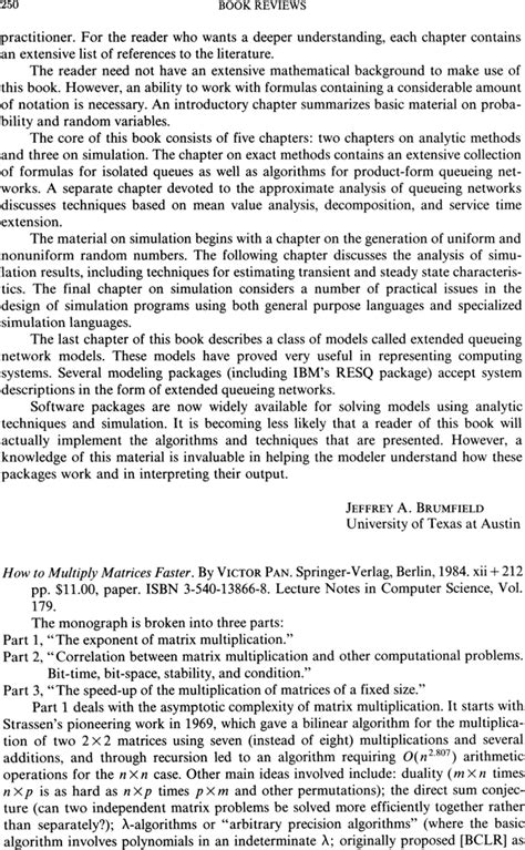 How To Multiply Matrices Faster Victor Pan Siam Review