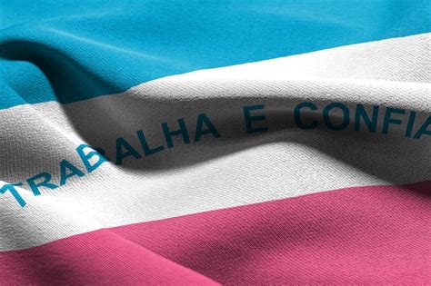 A bandeira de ilustração 3d do espírito santo é um estado do brasil