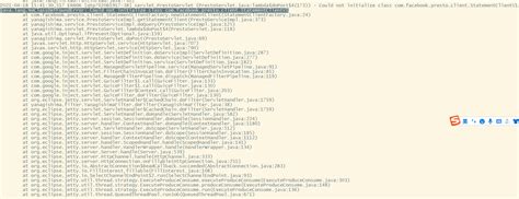 java lang noclassdeffounderror could not initialize class com facebook presto client