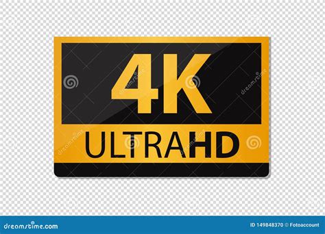 4K UltraHD Sticker Icon Vector Illustration Isolated On Transparent
