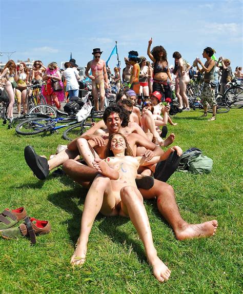Naked Bike Ride Cycling Showing Titis Pussies Some Cocks Photo
