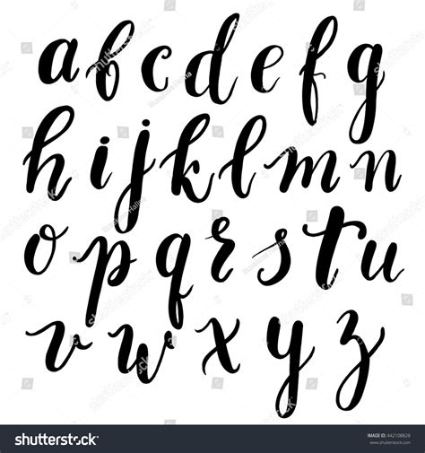 Alphabet Style Handlettering Brush Vector Uppercase Stok Vektör