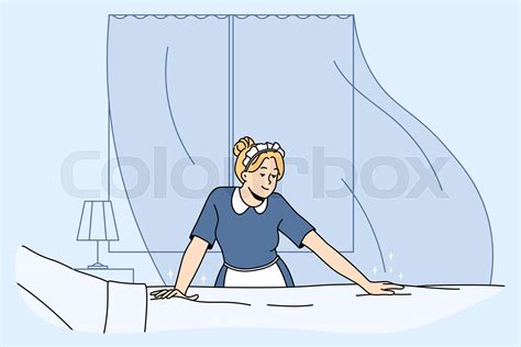 Housekeeper Working In Hotel Stock Vector Colourbox