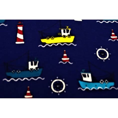 Tissu jersey de coton enfant imprimé la pêche vendu en ligne au mètre