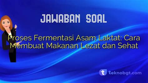 Proses Fermentasi Asam Laktat Cara Membuat Makanan Lezat Dan Sehat
