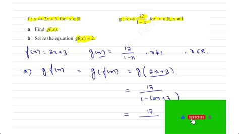 chapter 2 composition of functions exercise 2b problem 4 f x 2x 3 for x∈ r g x 12