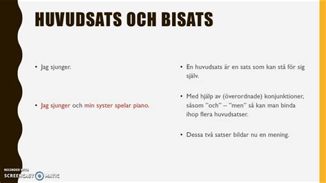 Svensk Grammatik Satsdelar YouTube