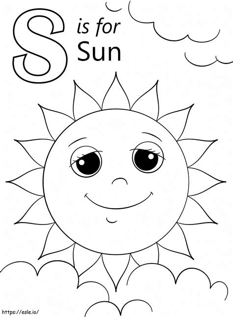 Sol Letra S Para Colorear