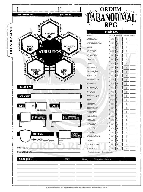 Pin Em Ficha De Personagem