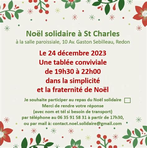 Paroisses St Conwoïon et St Melaine en pays de Redon Noël solidaire
