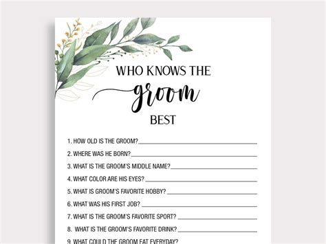 Who Knows The Groom Best How Well Do You Know The Groom Greenery