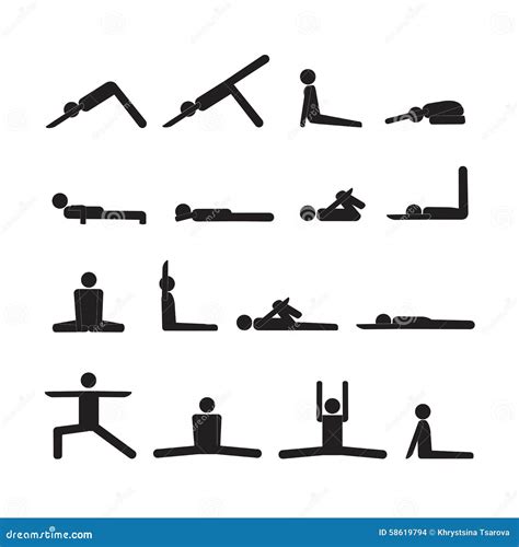 Yoga Stick Man Stock Vector Illustration Of Chaturanga 58619794