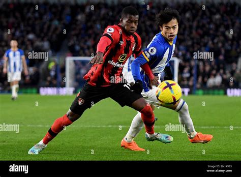 Dango Ouattara Of AFC Bournemouth And Kaoru Mitoma Of Brighton And Hove