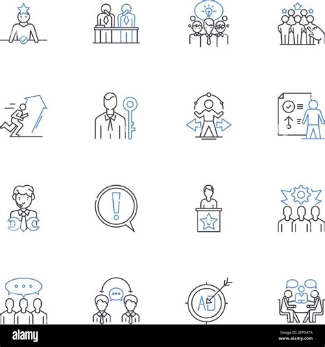 Principal Leadership Line Icons Collection Isionary Communicator
