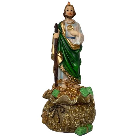 San Judas Tadeo Moneda Saint Jude Money 9 Inch Resin Statue Finely