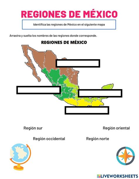 A Map Showing Regions In Mexico And The Surrounding Region With Words