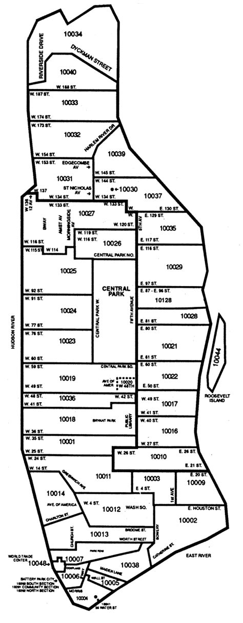 Map Of Manhattan Nyc Zip Codes Almeda Malissia