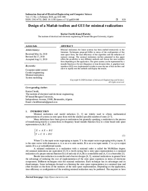 pdf design of a matlab toolbox and gui for minimal realizations karim cherifi