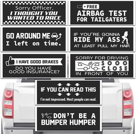 Amazon Funny Car Stickers 8 Piece Funny Bumper Stickers