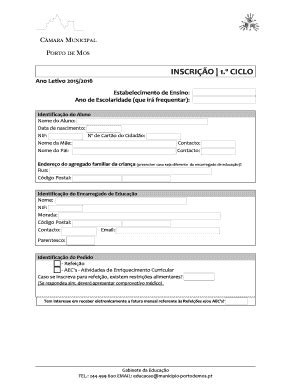 Preenchível Disponível municipio portodemos INSCRIO 1 CICLO municipio