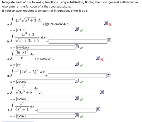 solved integrate each of the following functions using