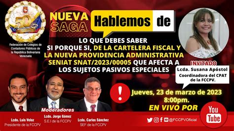 Hablemos De La Cartelera Fiscal Y La Nueva Providencia Administrativa