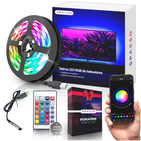TAŚMA LED 4M RGB USB 5050 Podświetlenie do TV LEDY Pilot APLIKACJA