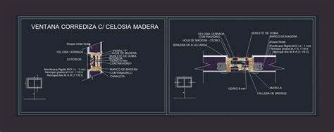 Ventana Corrediza Con Celosia De Madera En DWG 222 19 KB Librería CAD