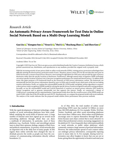 pdf an automatic privacy aware framework for text data in online social network based on a